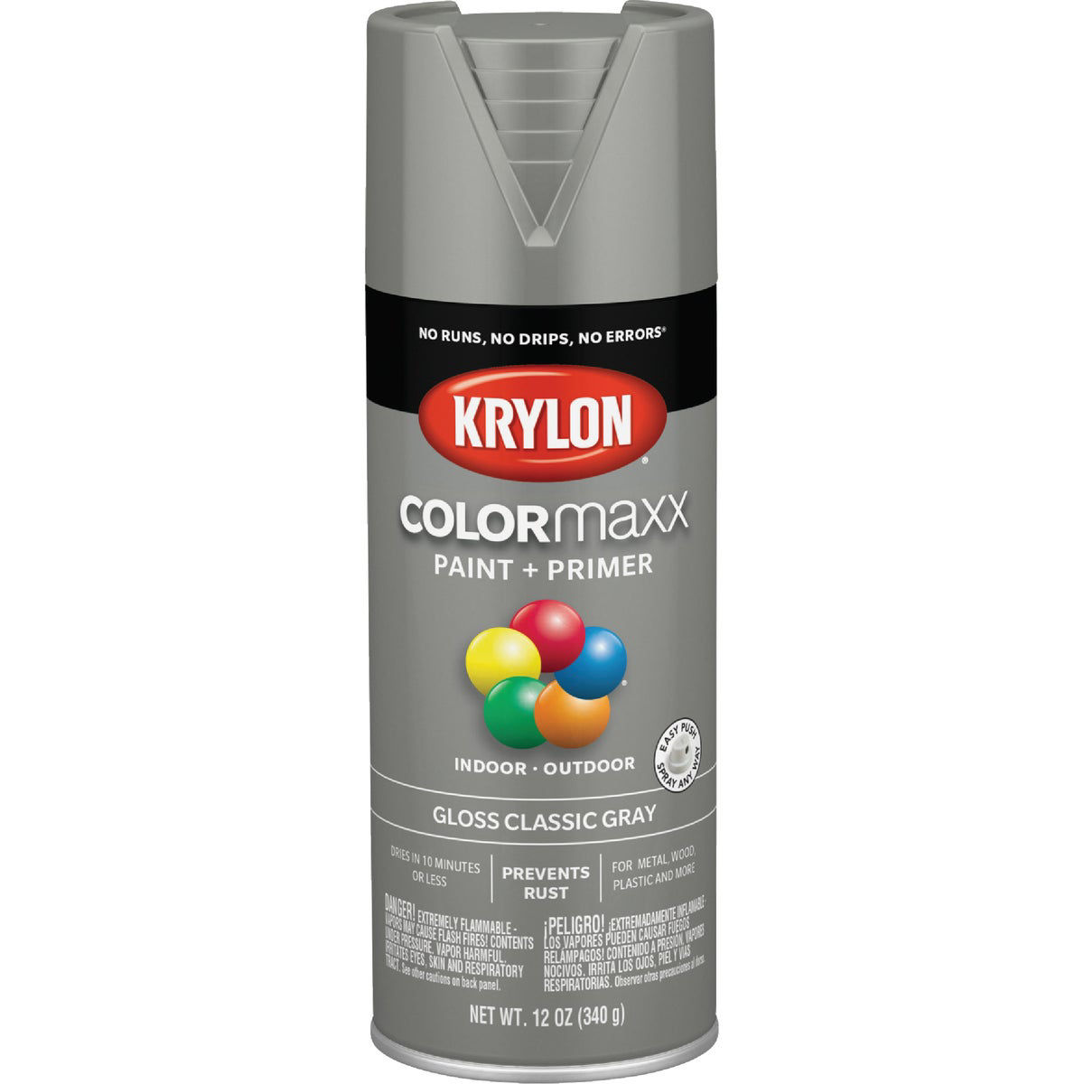 Krylon Colormaxx Gloss Spray Paint & Primer, Classic Gray | Do it Best