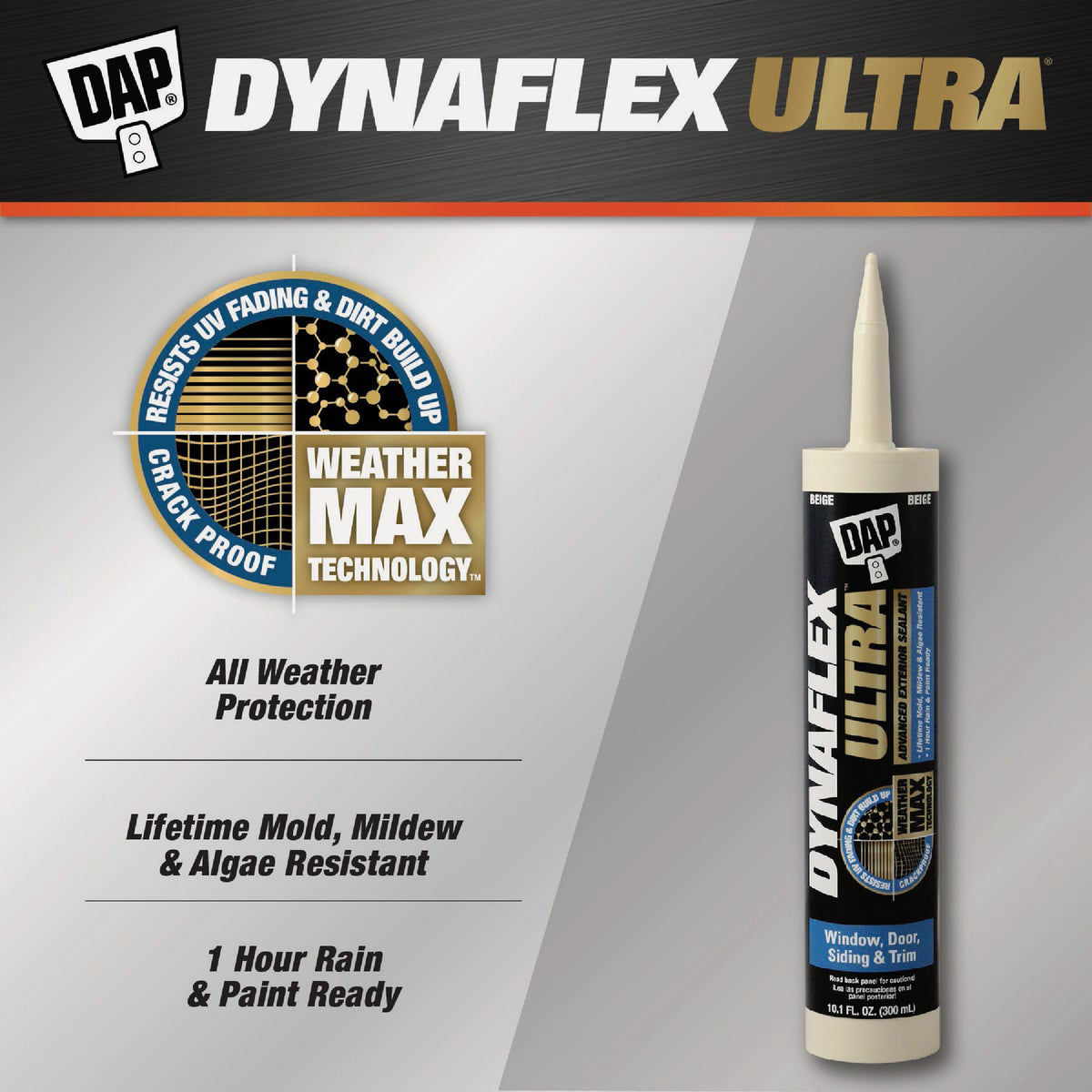 Dap Dynaflex Ultra 10.1 Oz. Beige Advanced Exterior Sealant for Window ...