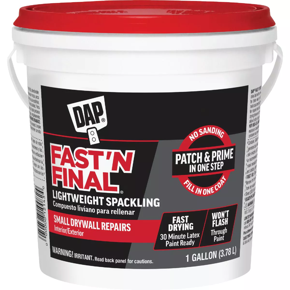 DAP Fast 'N Final 1 Gal. Lightweight Latex Patch & Prime Spackling | Do ...
