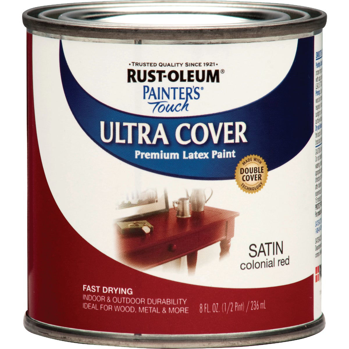 Rust-Oleum Painter's Touch 2X Ultra Cover Premium Latex Paint, Satin Colonial Red, 1/2 Pt. | Do ...