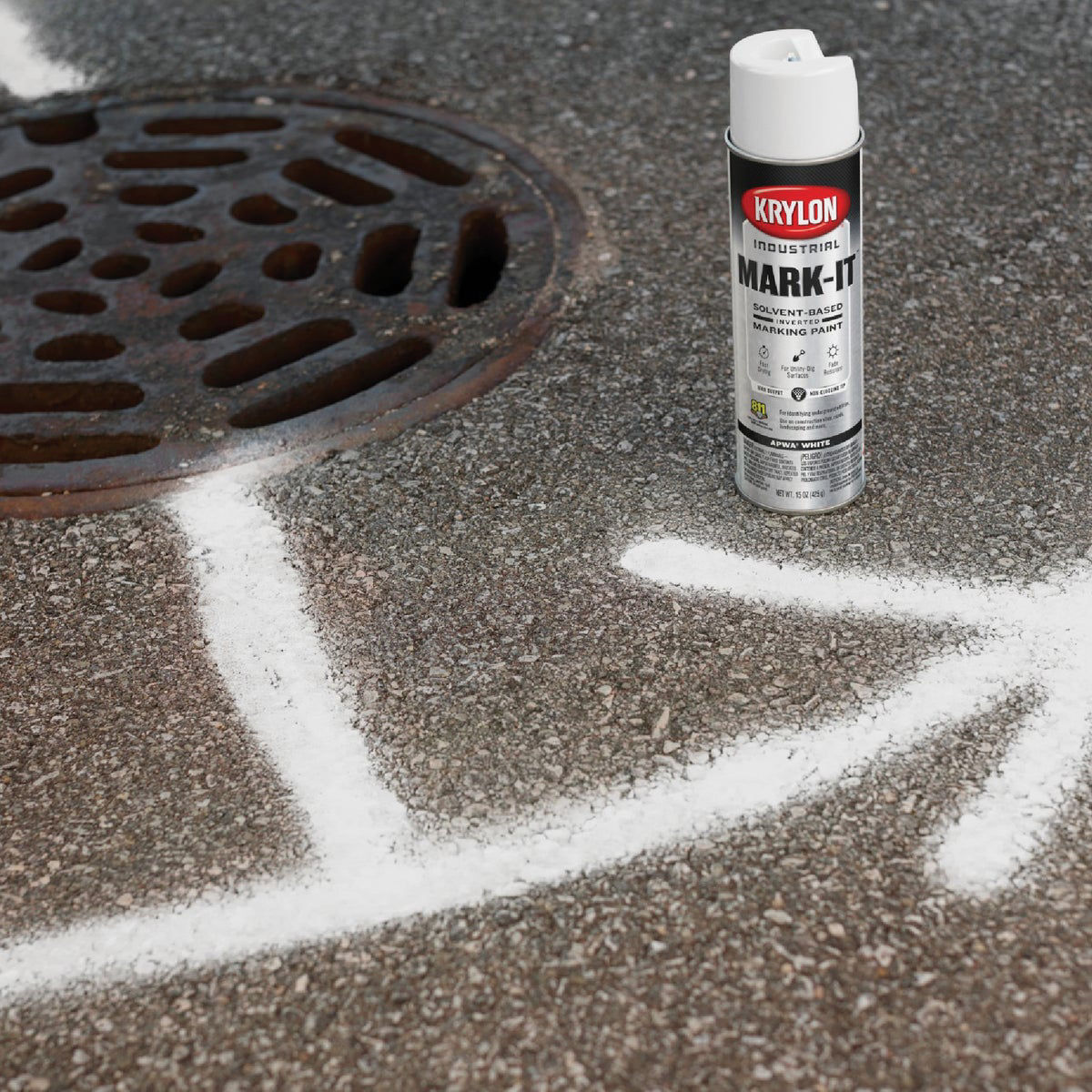 Krylon Mark-It 730008 Industrial SB APWA White Inverted Marking Paint ...