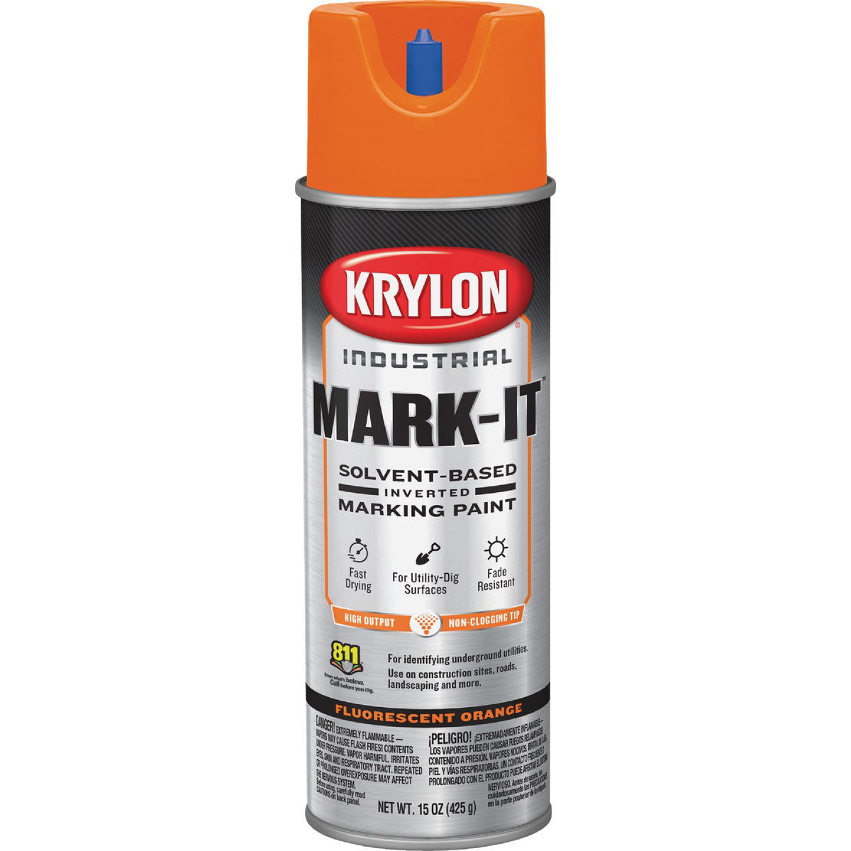 Krylon Mark-It 730708 Industrial SB Fluorescent Orange Inverted Marking ...