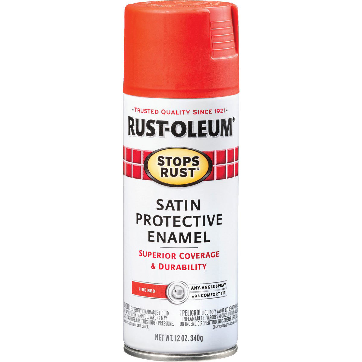 Rust-Oleum Stops Rust 12 Oz. Satin Fire Red Spray Paint Protective ...