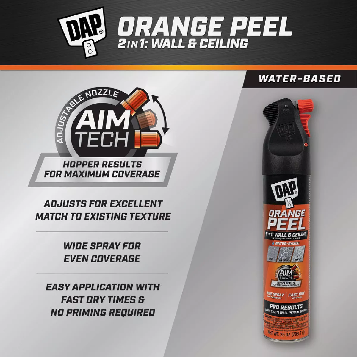 Dap 25 Oz. 2-In-1 Orange Peel Water Base Spray Texture with AimTech ...