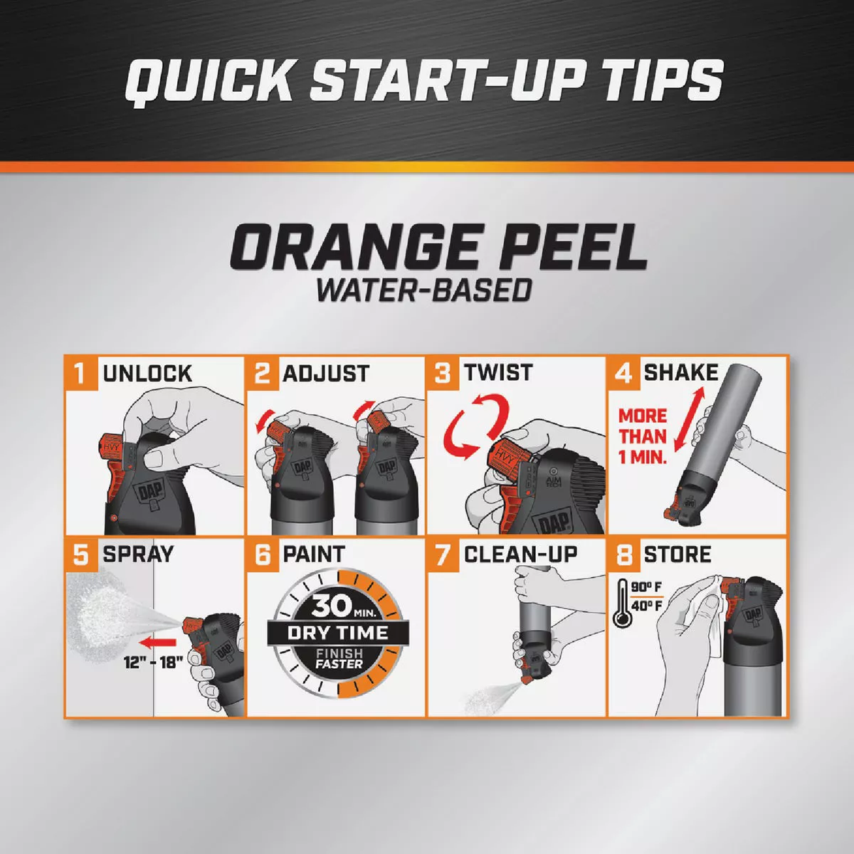 Dap 25 Oz. 2-In-1 Orange Peel Water Base Spray Texture with AimTech ...