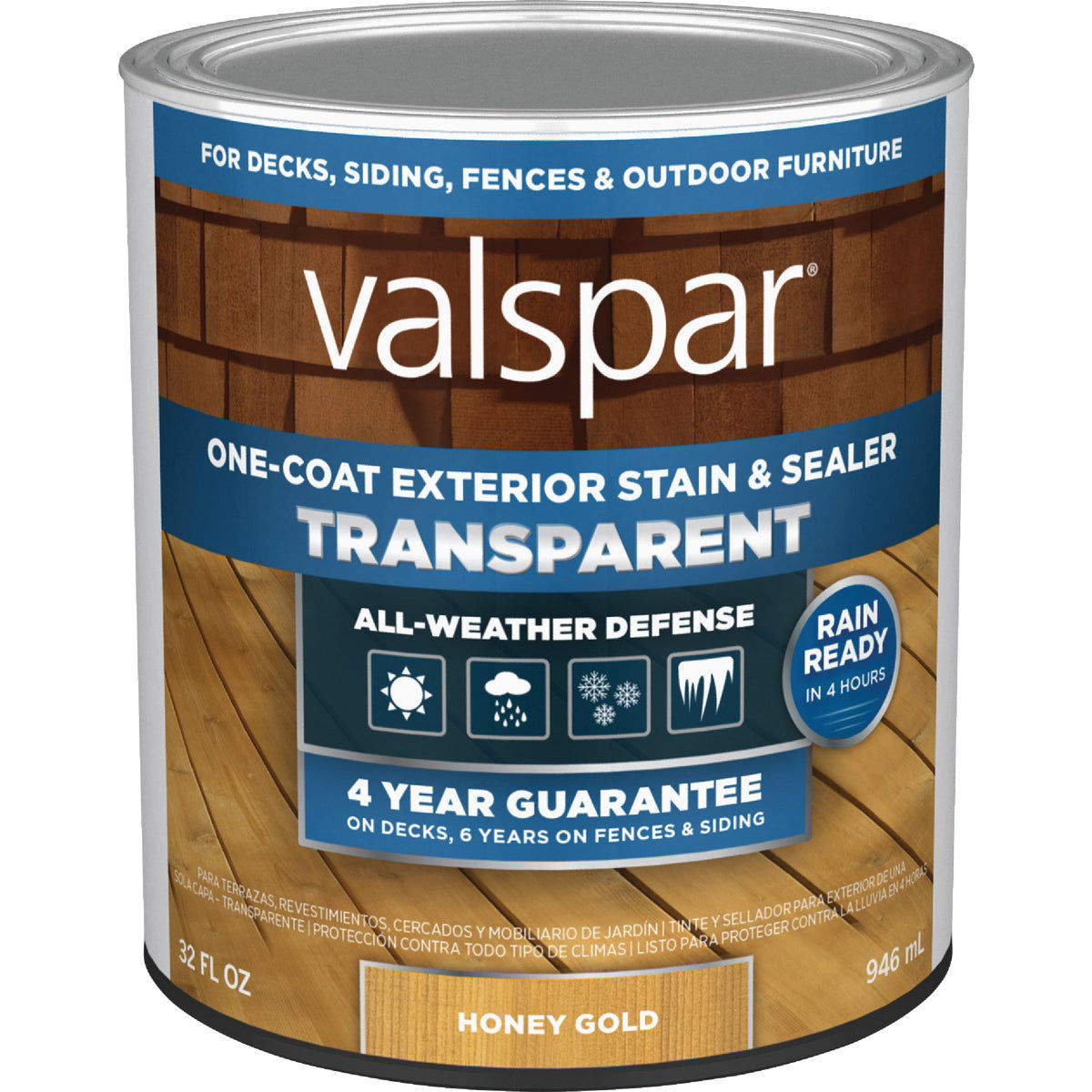 Valspar Transparent Deck Stain, Honey Gold, 1 Qt. | Do it Best