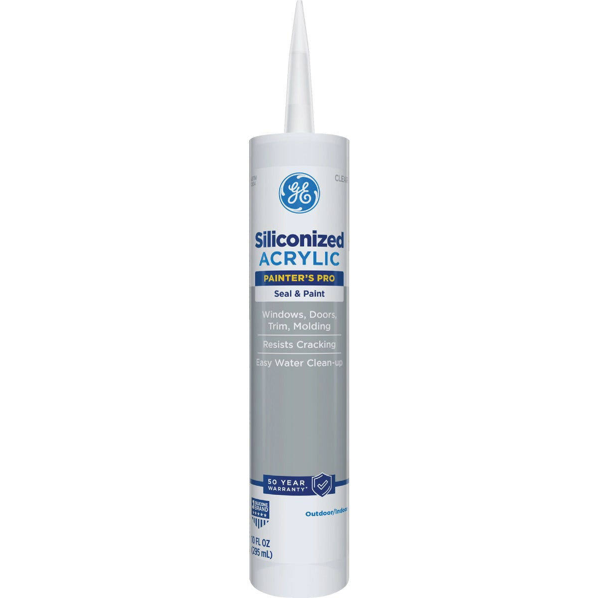 GE Siliconized Acrylic Painters Pro Seal & Paint Sealant, Clear, 10 Oz ...
