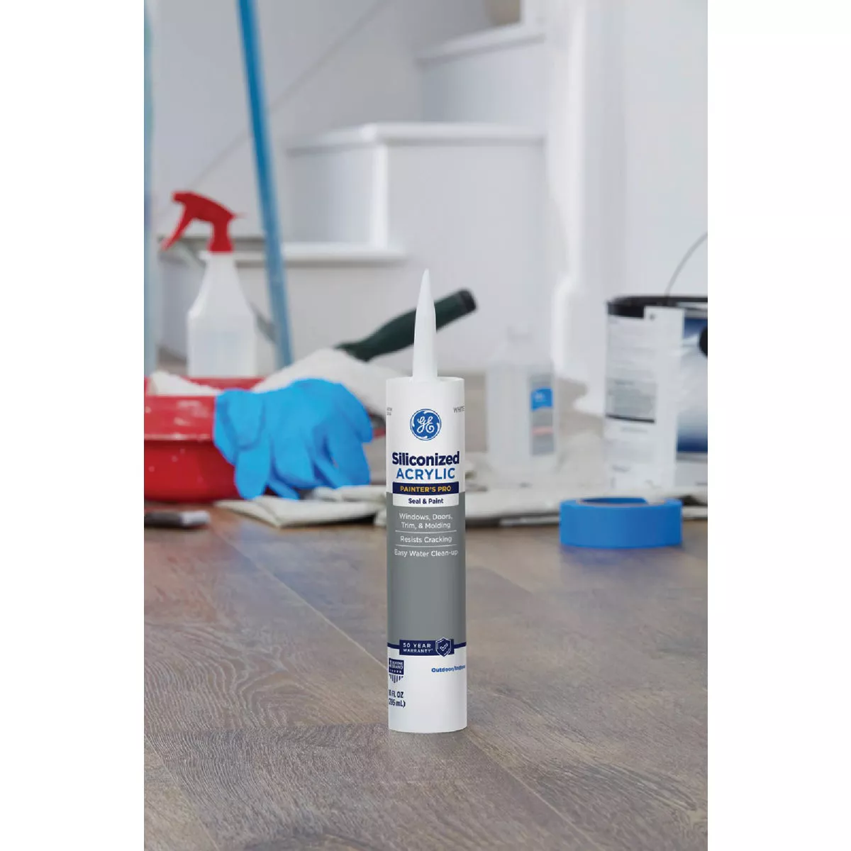 GE Siliconized Acrylic Painters Pro Seal & Paint Sealant, Clear, 10 Oz ...