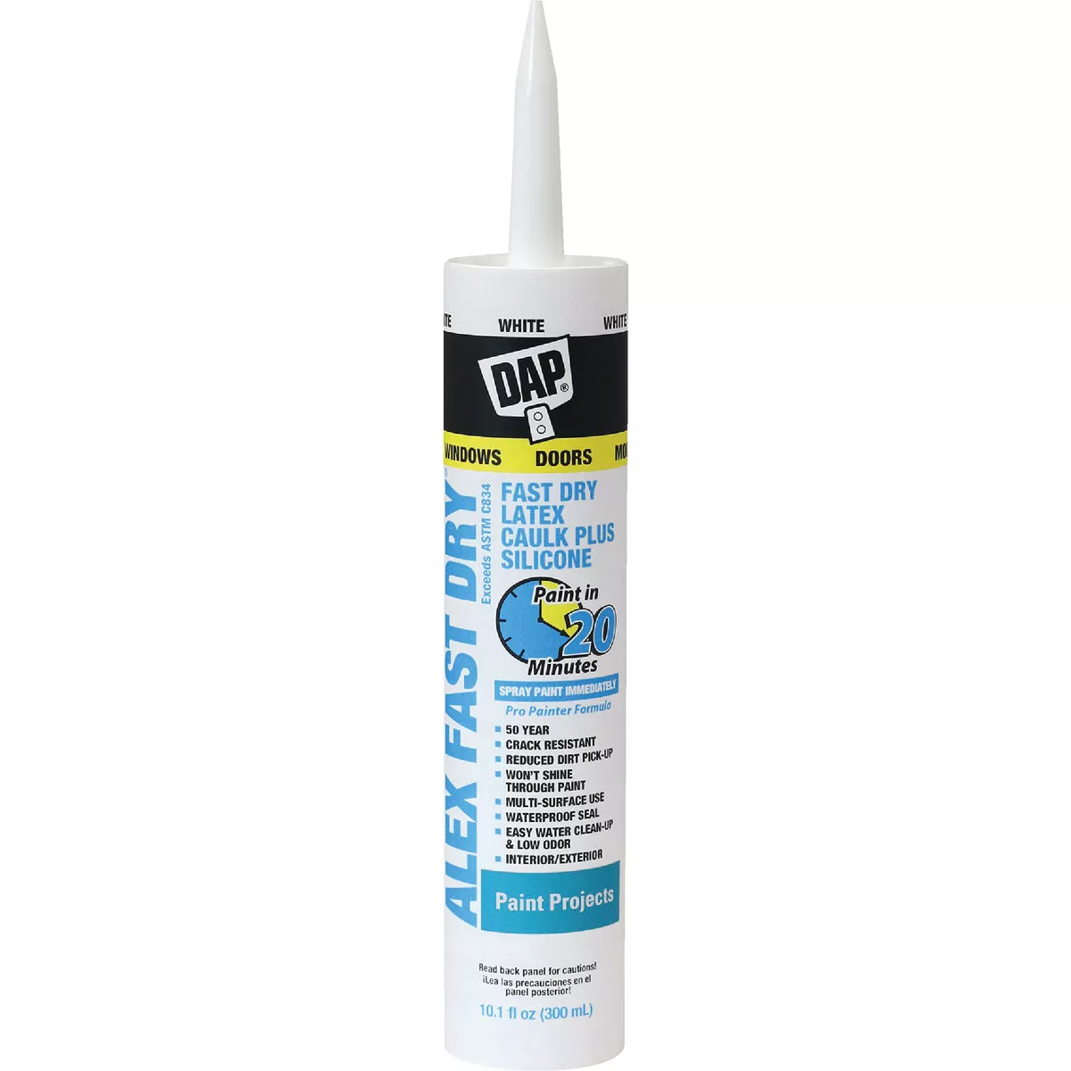 Dap Alex Fast Dry 10.1 Oz. White Siliconized Acrylic Latex Caulk | Do ...
