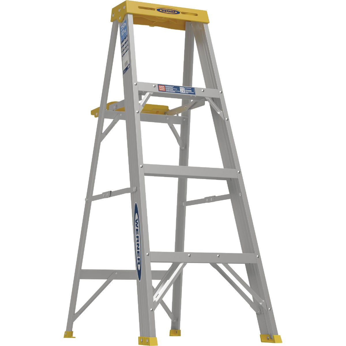 Werner 4 Ft. Aluminum Step Ladder with 250 Lb. Load Capacity Type I ...