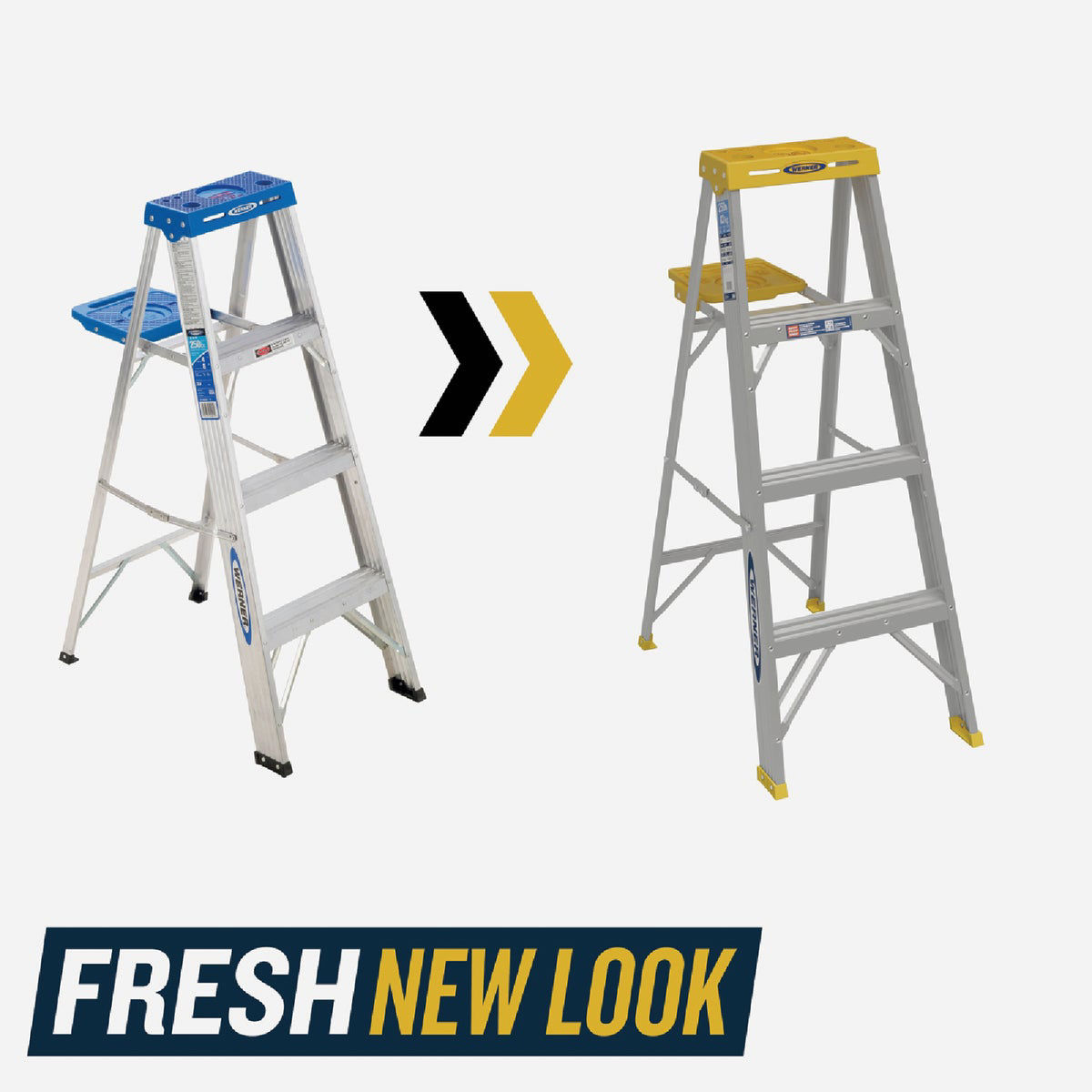 Werner 4 Ft. Aluminum Step Ladder with 250 Lb. Load Capacity Type I ...