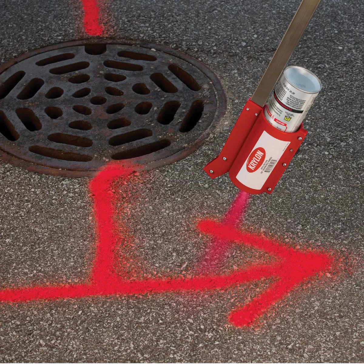 Krylon Mark-It 731308 Industrial WB APWA Brilliant Red Inverted Marking ...