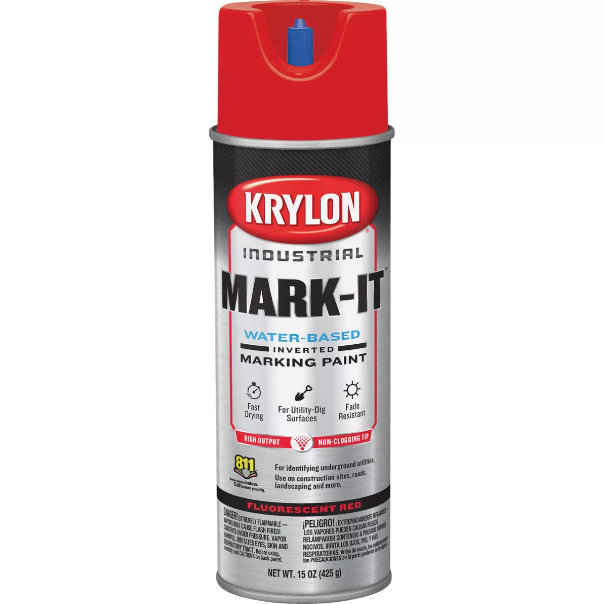 Krylon Mark-It 731308 Industrial WB APWA Brilliant Red Inverted Marking ...