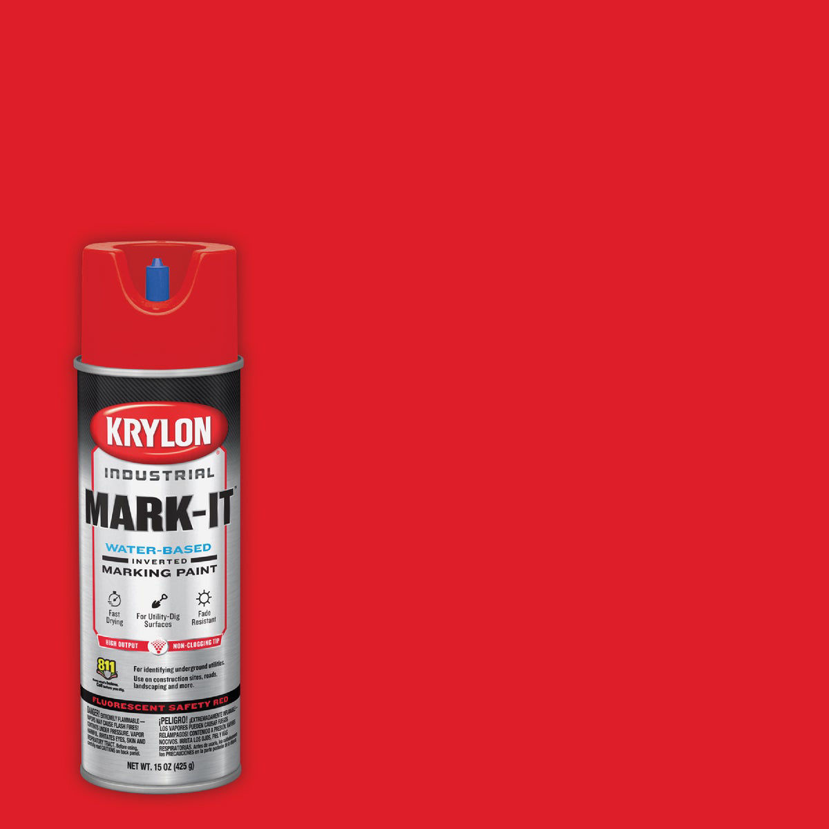 Krylon Mark-It 731308 Industrial WB APWA Brilliant Red Inverted Marking ...