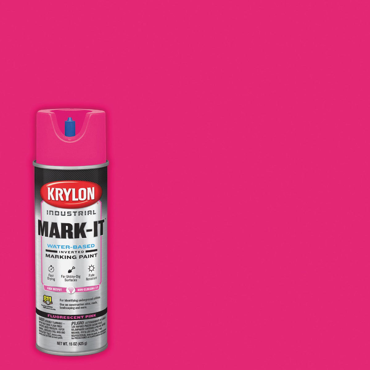 Krylon Mark-It 732308 Industrial WB Fluorescent Pink Inverted Marking ...