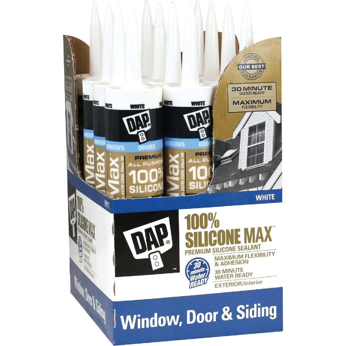 DAP Silicone Max 10 Oz. White Premium All Purpose 100% Silicone Sealant ...