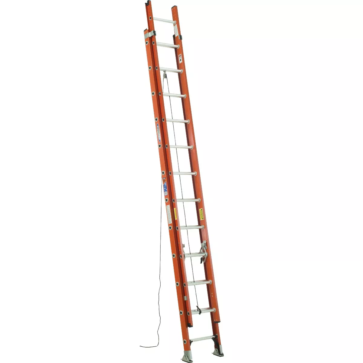 Werner 24 Ft. Fiberglass Extension Ladder with 300 Lb. Load Capacity ...