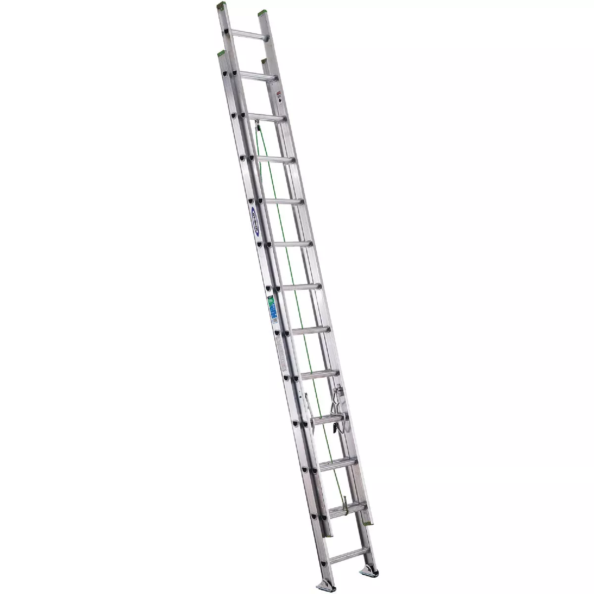 Werner 24 Ft. Aluminum Extension Ladder with 225 Lb. Load Capacity Type ...