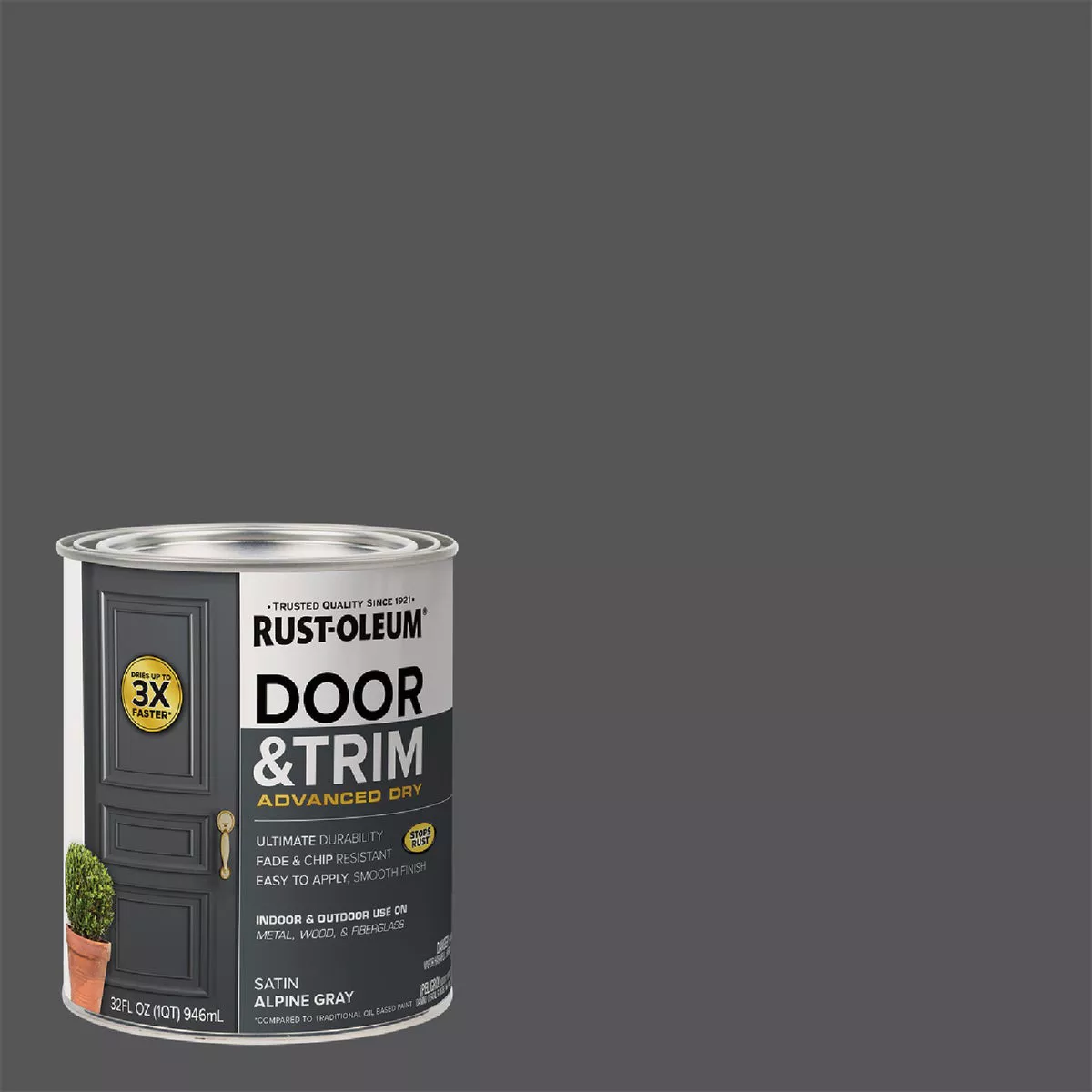 Rust-Oleum Stops Rust 1 Qt. Satin Alpine Gray Door and Trim Paint | Do ...