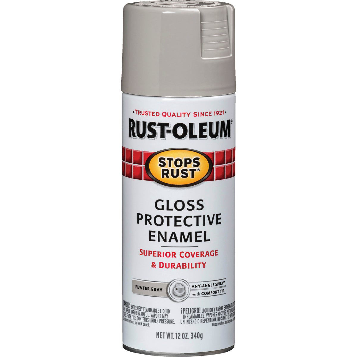 Rust-Oleum Stops Rust Pewter Gray Gloss 12 Oz. Anti-Rust Spray Paint ...