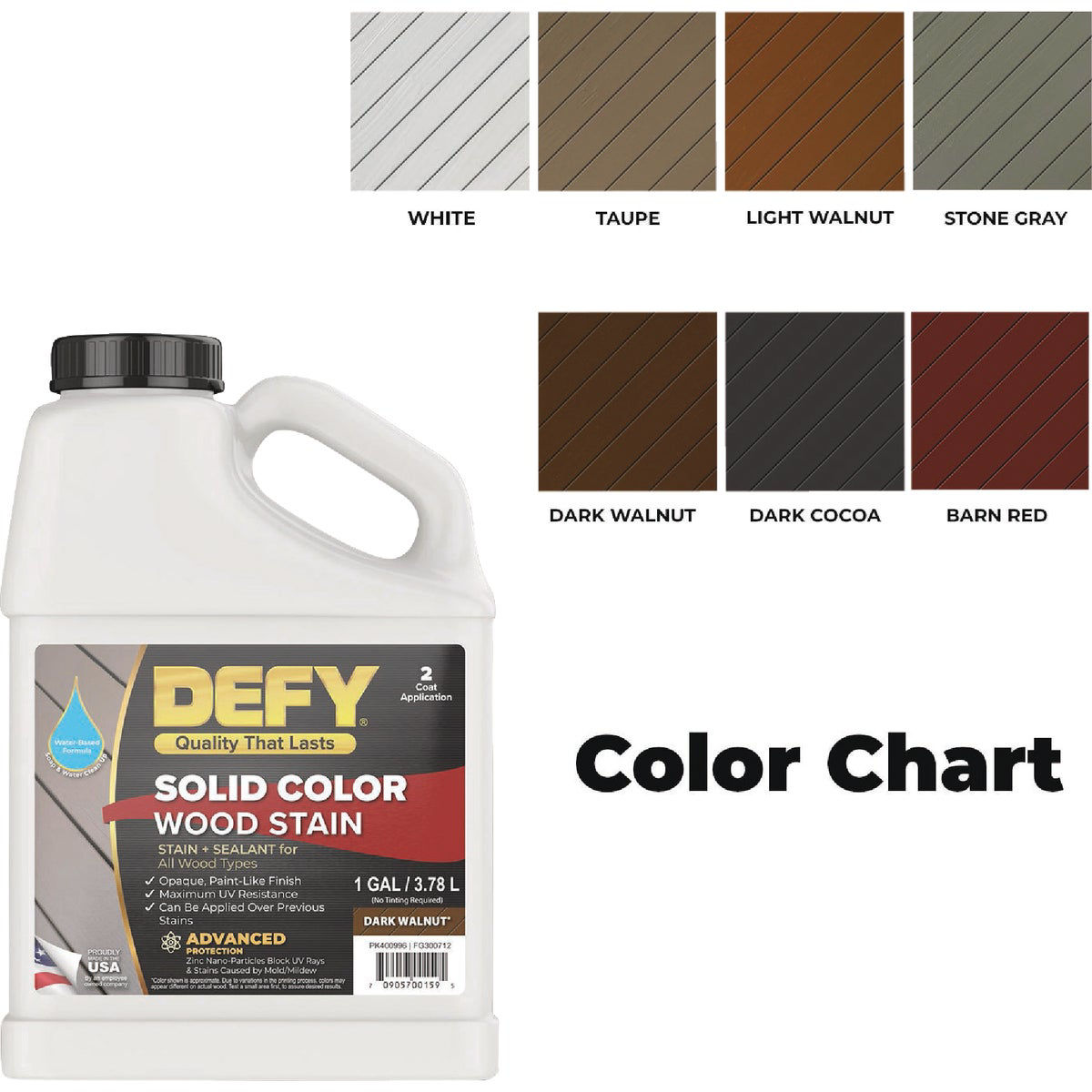 Defy Solid Color Wood Stain, Dark Cocoa, 1 Gal. | Do it Best