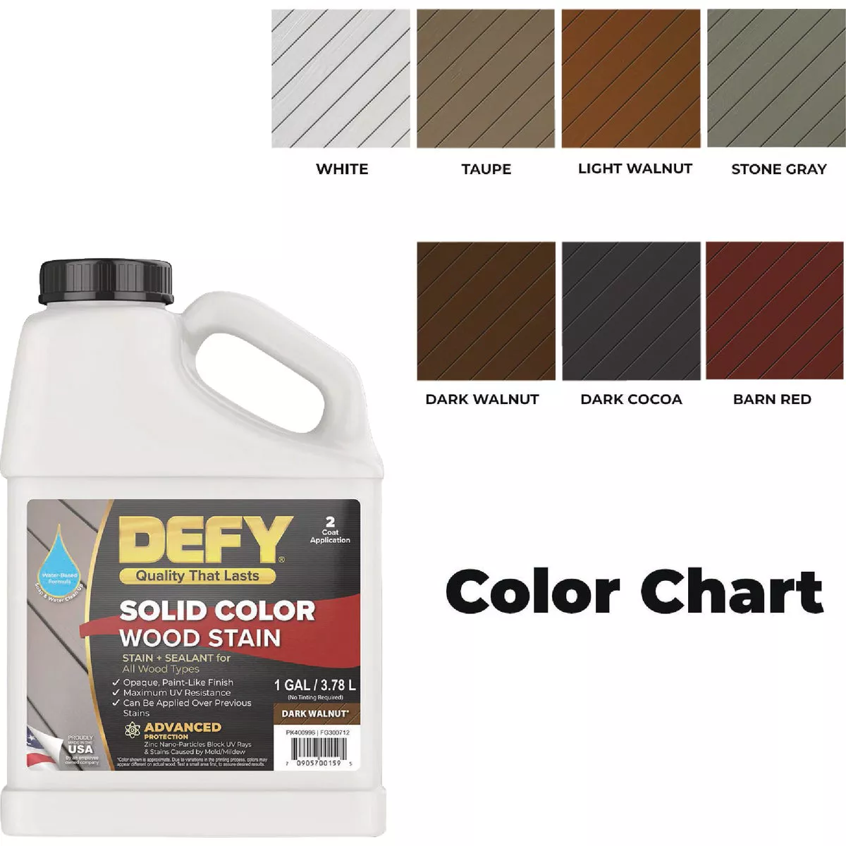 Defy Solid Color Wood Stain, Dark Cocoa, 1 Gal. | True Value Hardware
