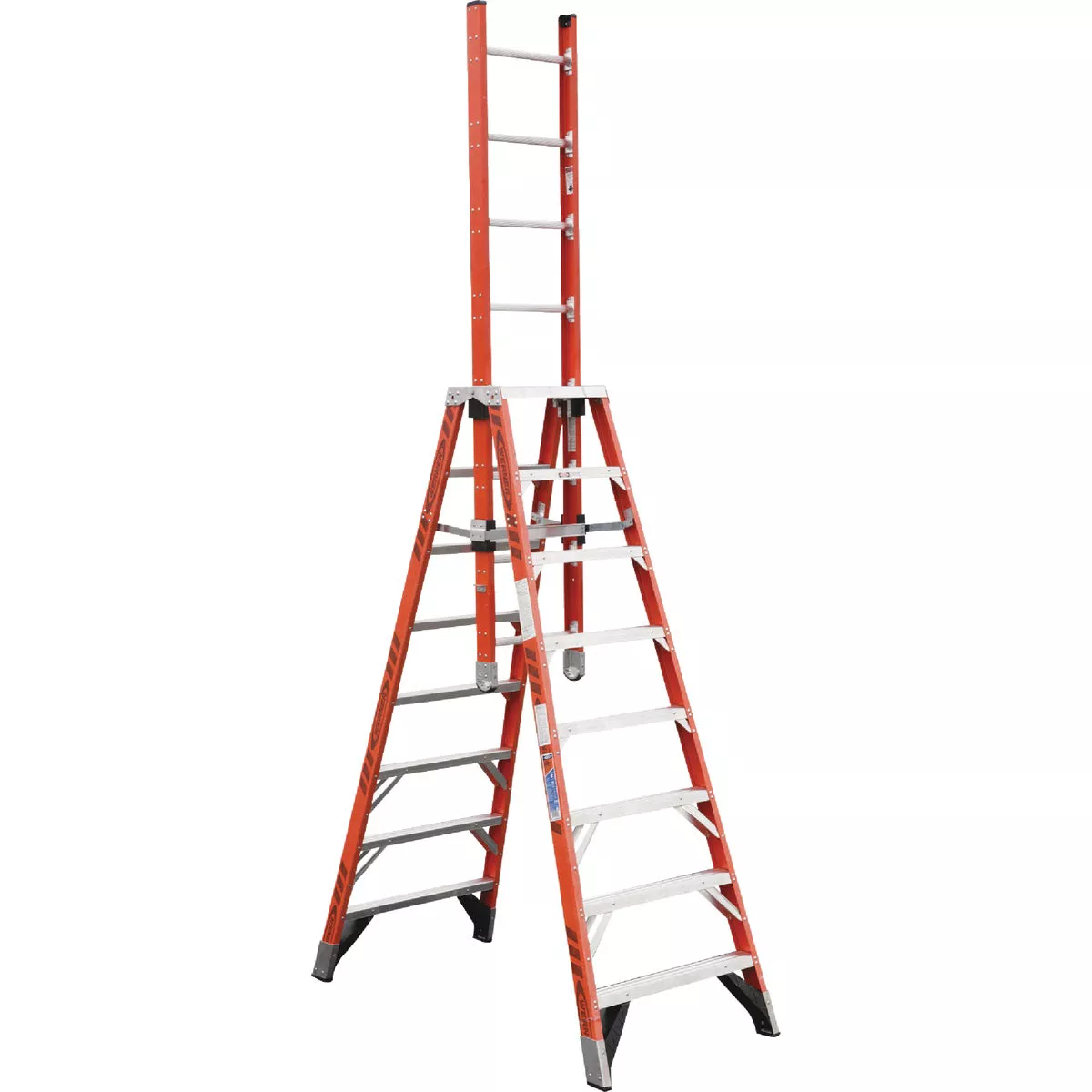 Werner 8 Ft. Fiberglass Extension Trestle Ladder With 300 Lb. Load ...