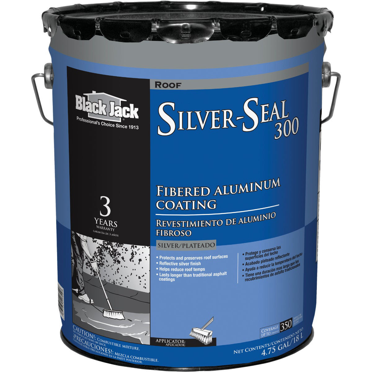 Black Jack Silver Seal 300 5 Gal. 3 Year Fibered Aluminum Coating | Do ...