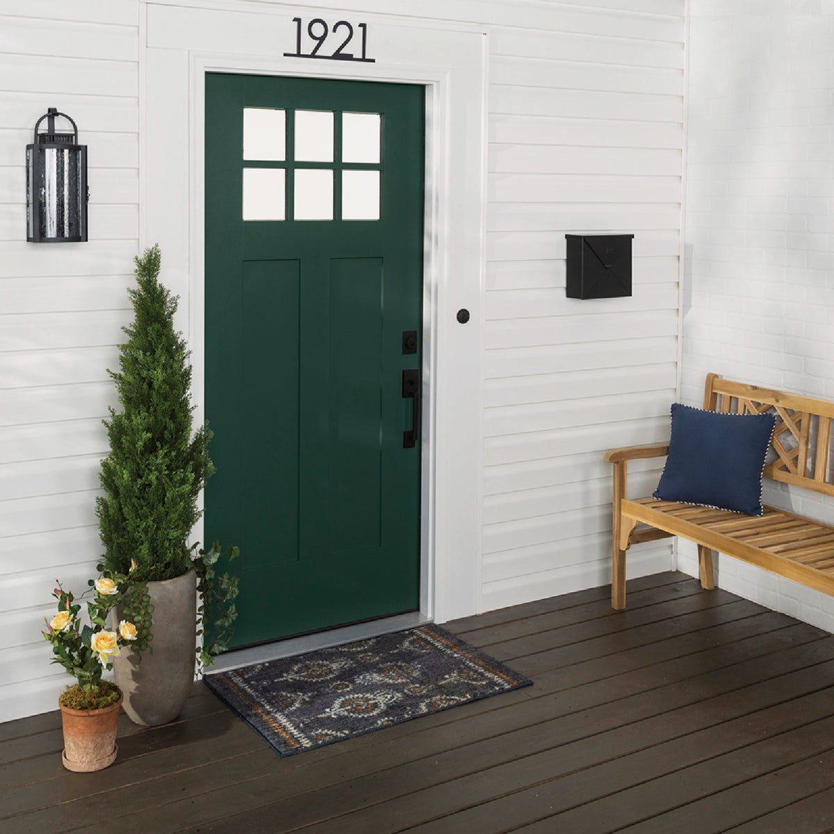 Rust-Oleum Stops Rust 1 Qt. Satin Vermont Green Door and Trim Paint ...