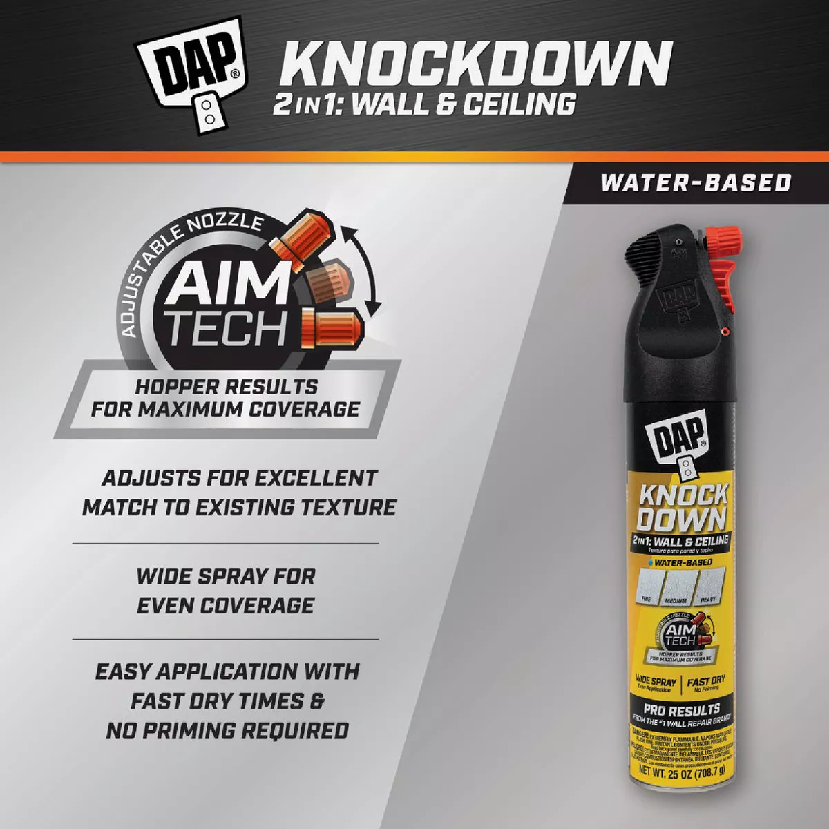 Dap 25 Oz. 2-In-1 Knockdown Water Base Spray Texture with AimTech | Do ...