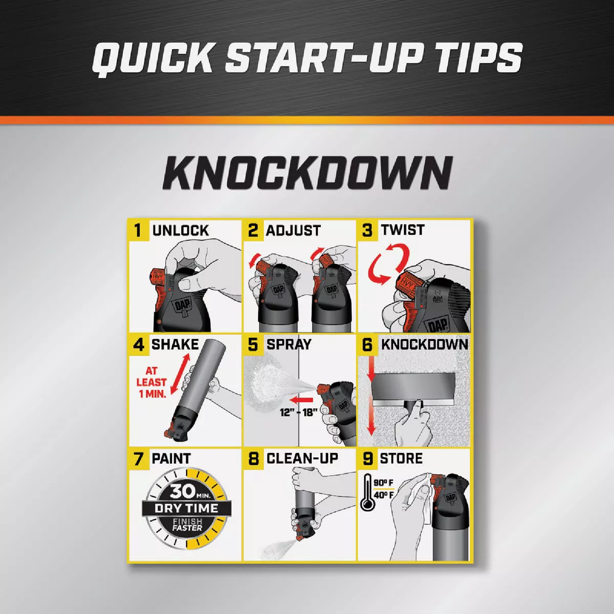 Dap 25 Oz. 2-In-1 Knockdown Water Base Spray Texture with AimTech | Do ...