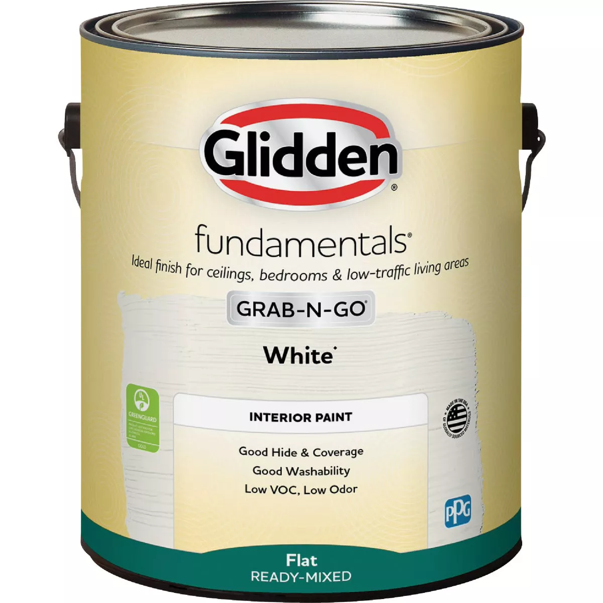 Glidden Fundamentals Grab-N-Go Flat Interior Paint, White, 1 Gal ...