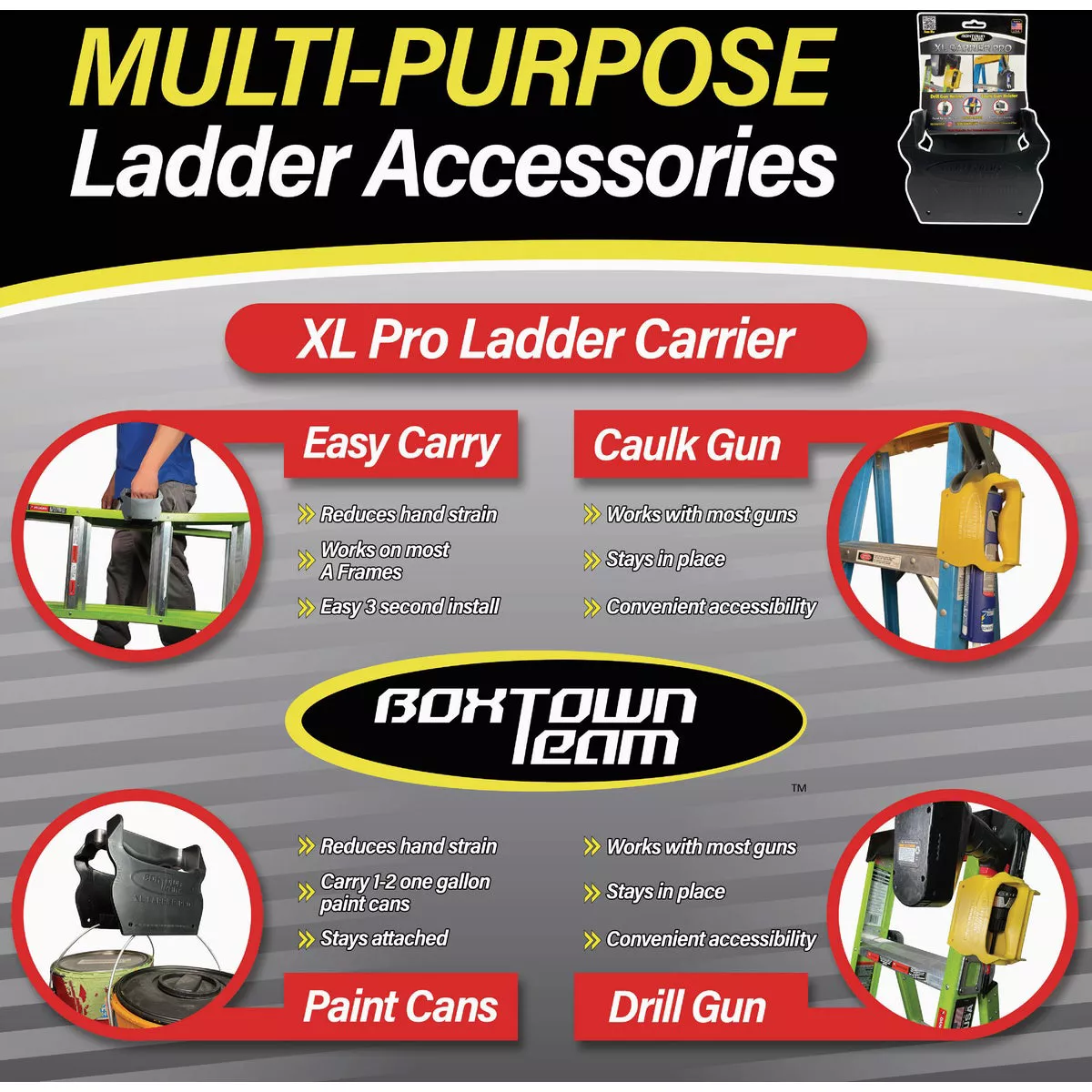 Boxtown Team XL Carrier Pro Ultimate Ladder Tool Holster & Carrier | Do ...