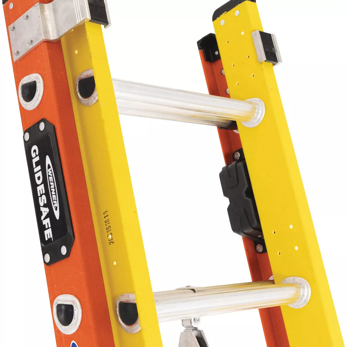 Werner GlideSafe 28 Ft. Fiberglass Tri-Rung Extension Ladder with 300 ...