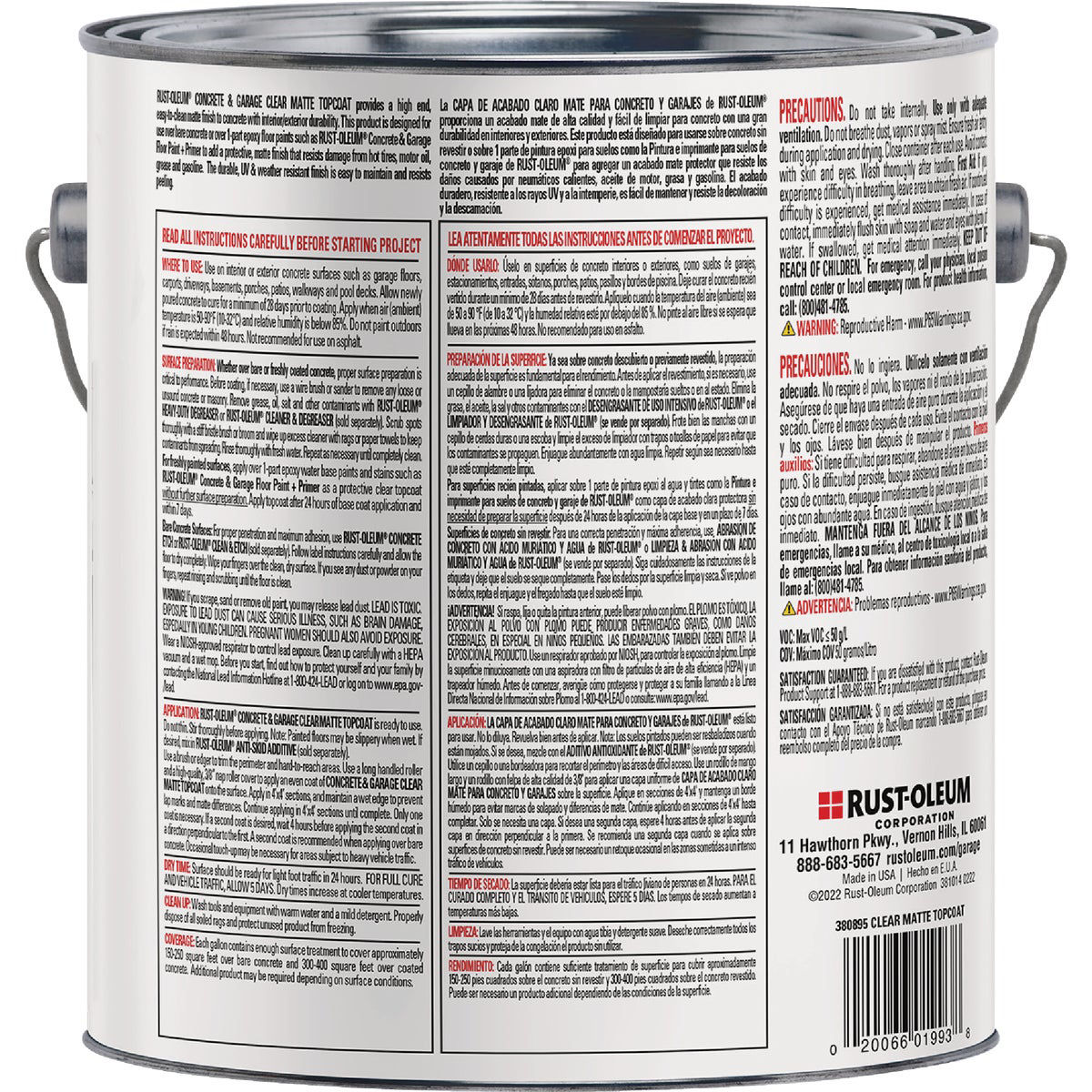 Rust-Oleum 1 Gal. Concrete and Garage Matte Clear Finish Floor Topcoat ...