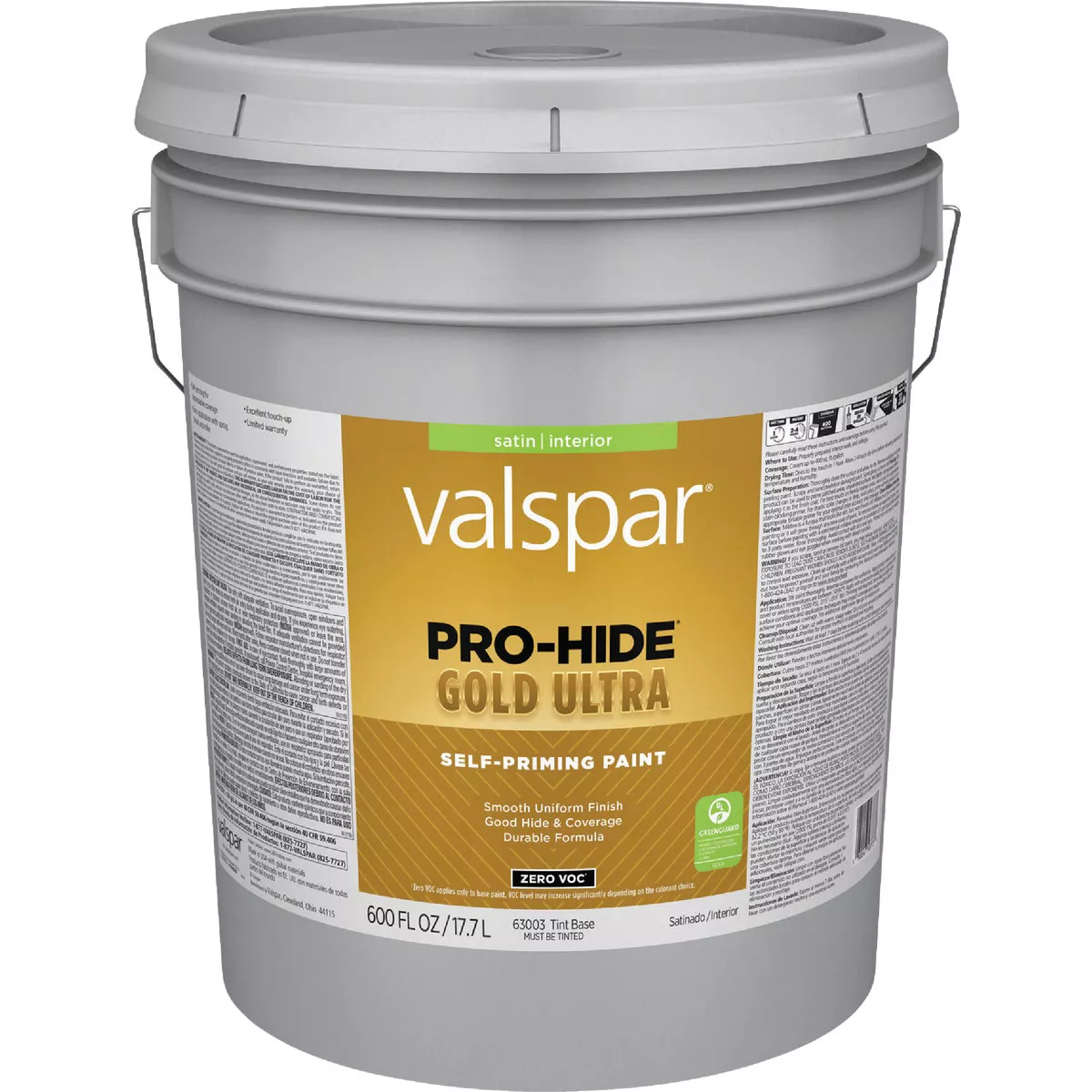Valspar Pro-Hide Gold Ultra Zero VOC Satin Interior Wall Paint, Tint ...