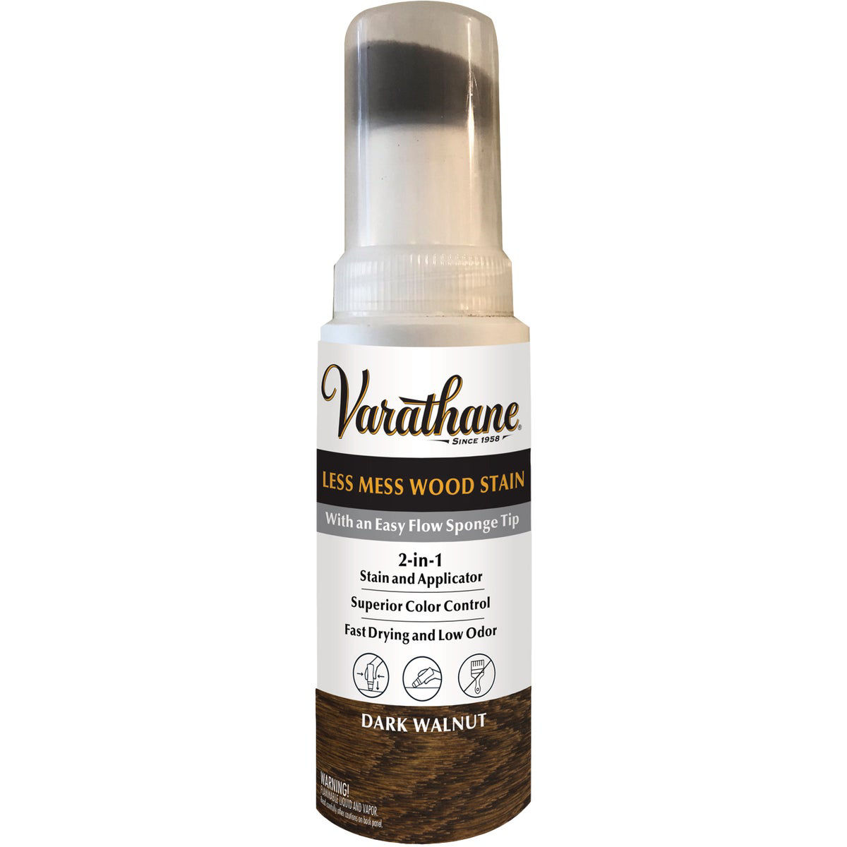 Varathane Less Mess Dark Walnut Water-Based Interior Wood Stain, 4 Oz ...