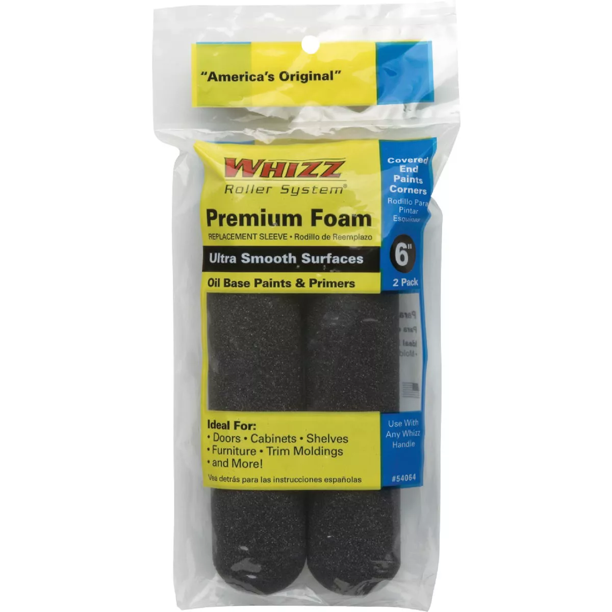 Whizz Roller System 6 In. x 1/4 In. Premium Black Foam Mini Roller ...