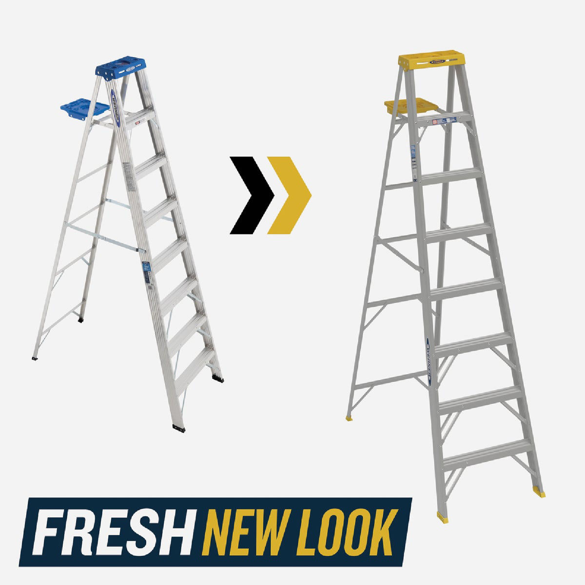 Werner 8 Ft. Aluminum Step Ladder with 250 Lb. Load Capacity Type I ...