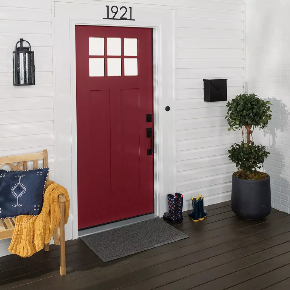 Rust-Oleum Stops Rust 1 Qt. Satin Cranberry Door and Trim Paint | Do it ...