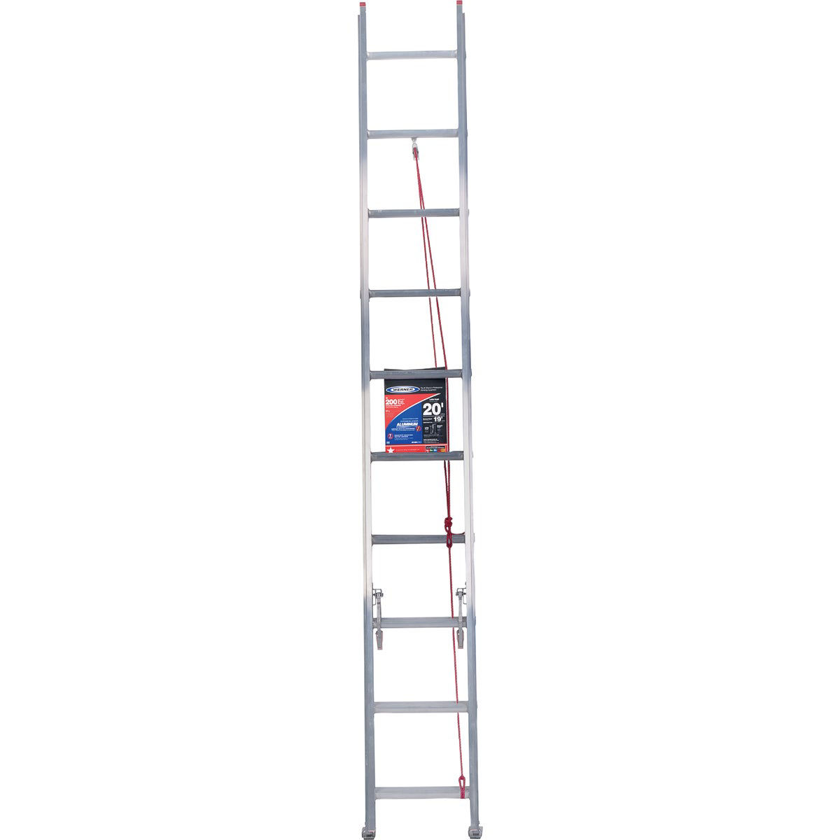 Werner 20 Ft. Aluminum Extension Ladder with 200 Lb. Load Capacity Type ...
