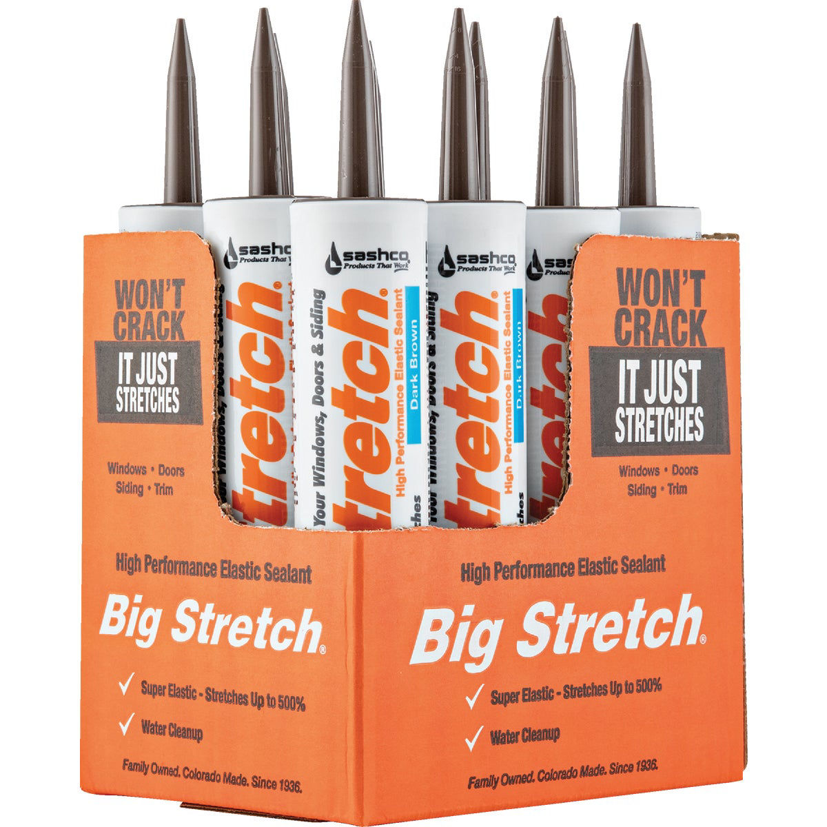 Sashco Big Stretch 10.5 Oz. Acrylic Elastomeric Caulk, Dark Brown | Do ...