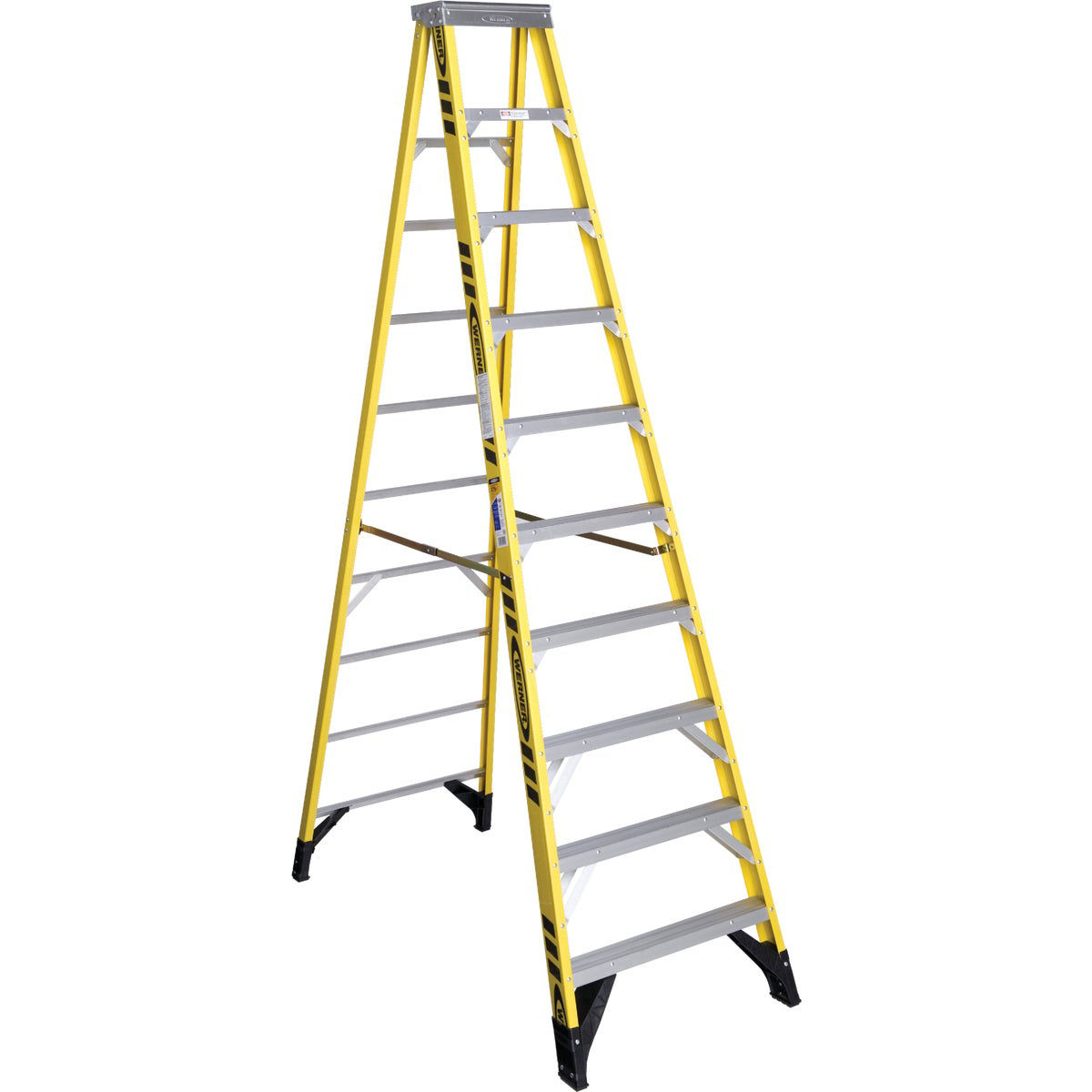 Werner 10 Ft. Fiberglass Step Ladder with 375 Lb. Load Capacity Type ...