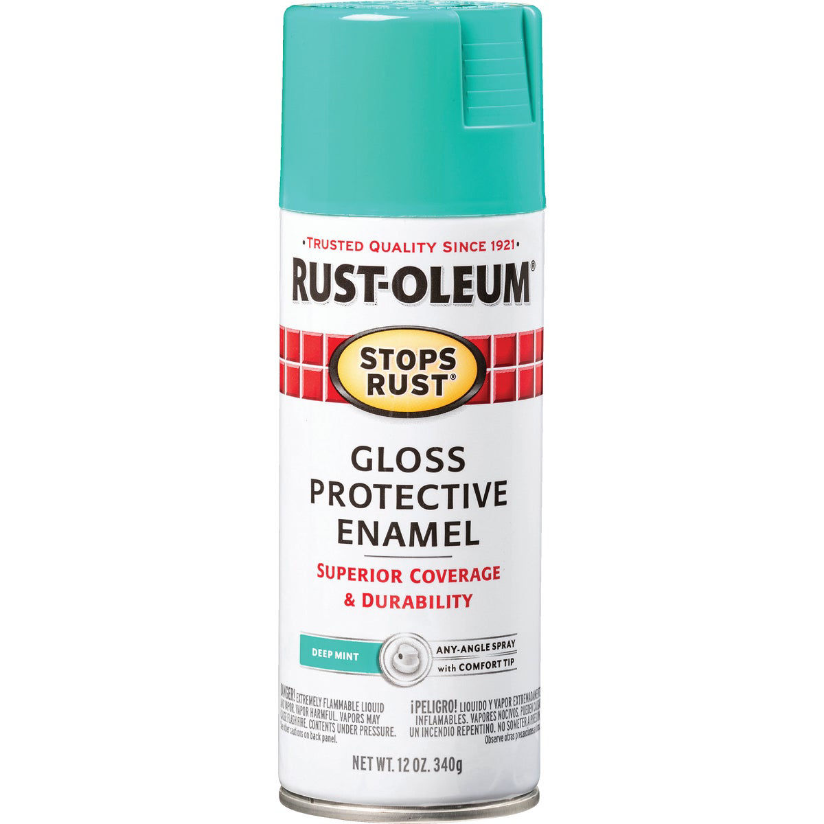 Rust-Oleum Stops Rust Gloss 12 Oz. Deep Mint Spray Paint Protective ...