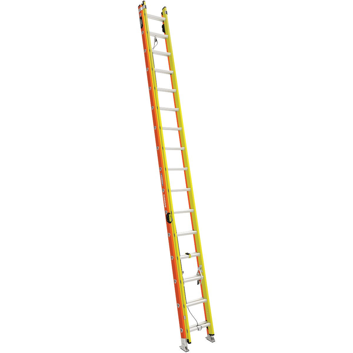 Werner GlideSafe 32 Ft. Fiberglass Tri-Rung Extension Ladder with 300 ...