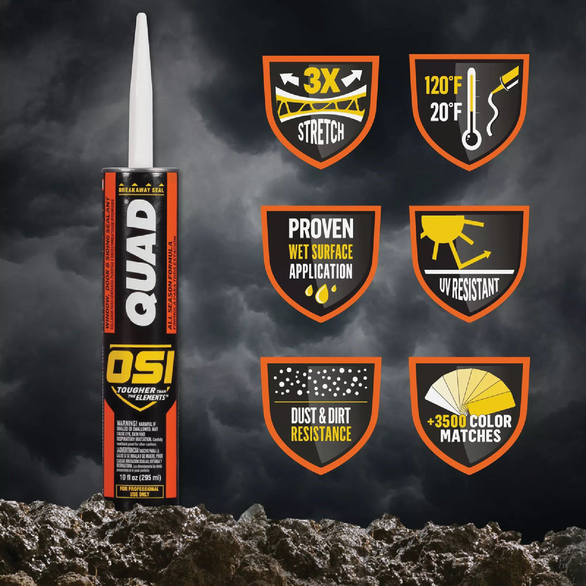 OSI QUAD 10 Oz. Window, Door & Siding Polymer Sealant, Black | Do it Best