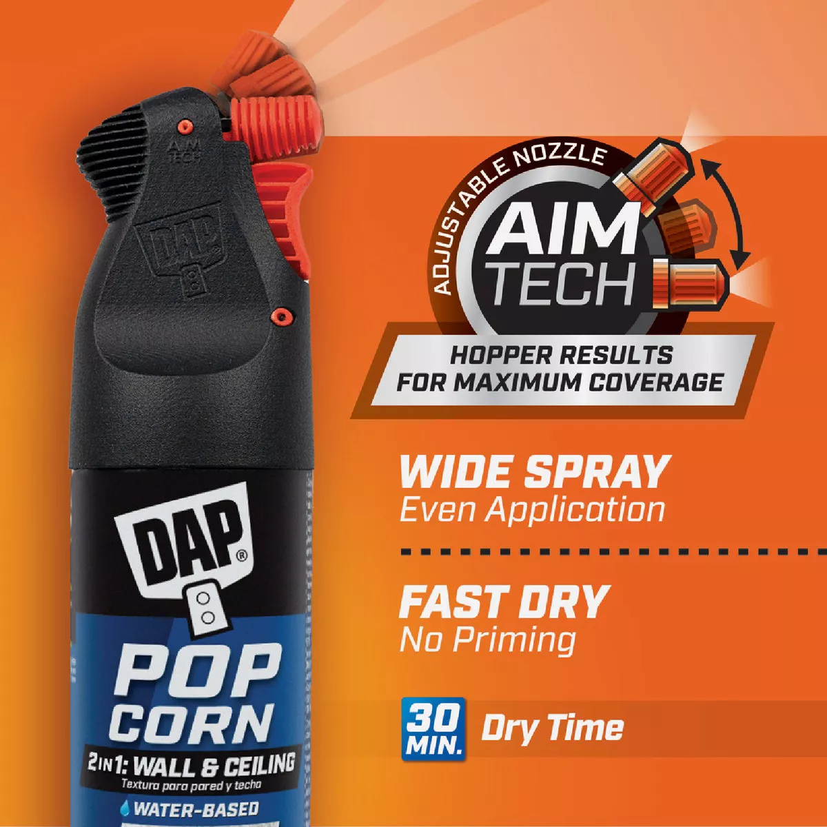 Dap 20 Oz. 2-In-1 Popcorn Water Base Spray Texture with AimTech | Do it ...