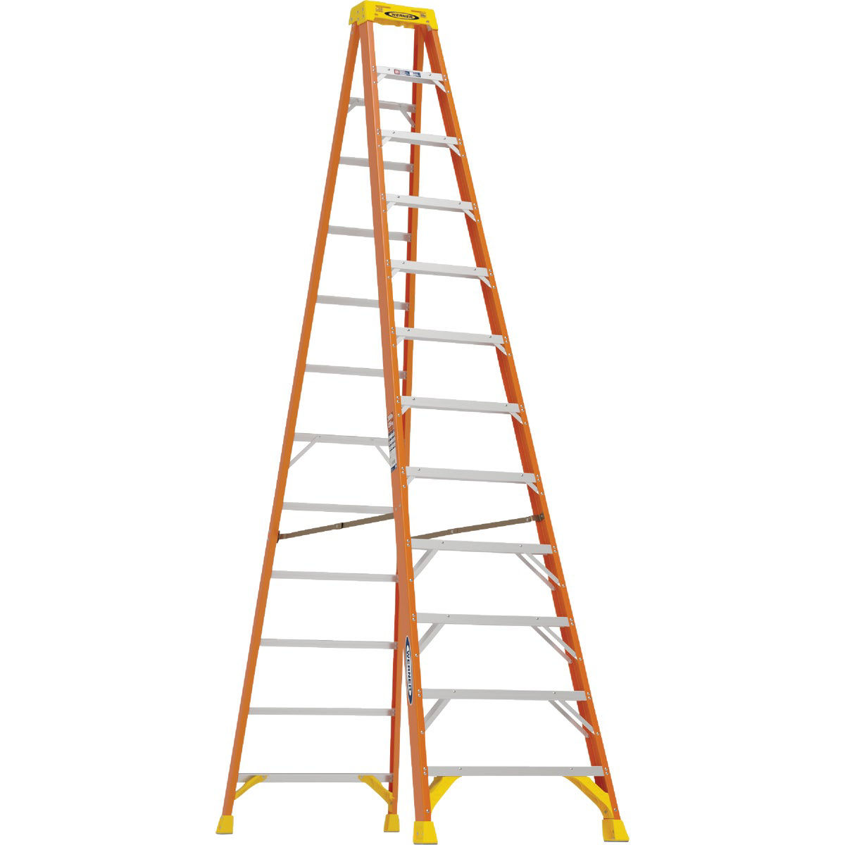Werner 12 Ft. Fiberglass Step Ladder with 300 Lb. Load Capacity Type IA ...