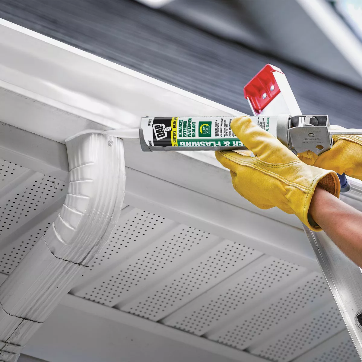 Dap 10.1 Oz. White Advanced VOC-Compliant Exterior Gutter & Flashing ...