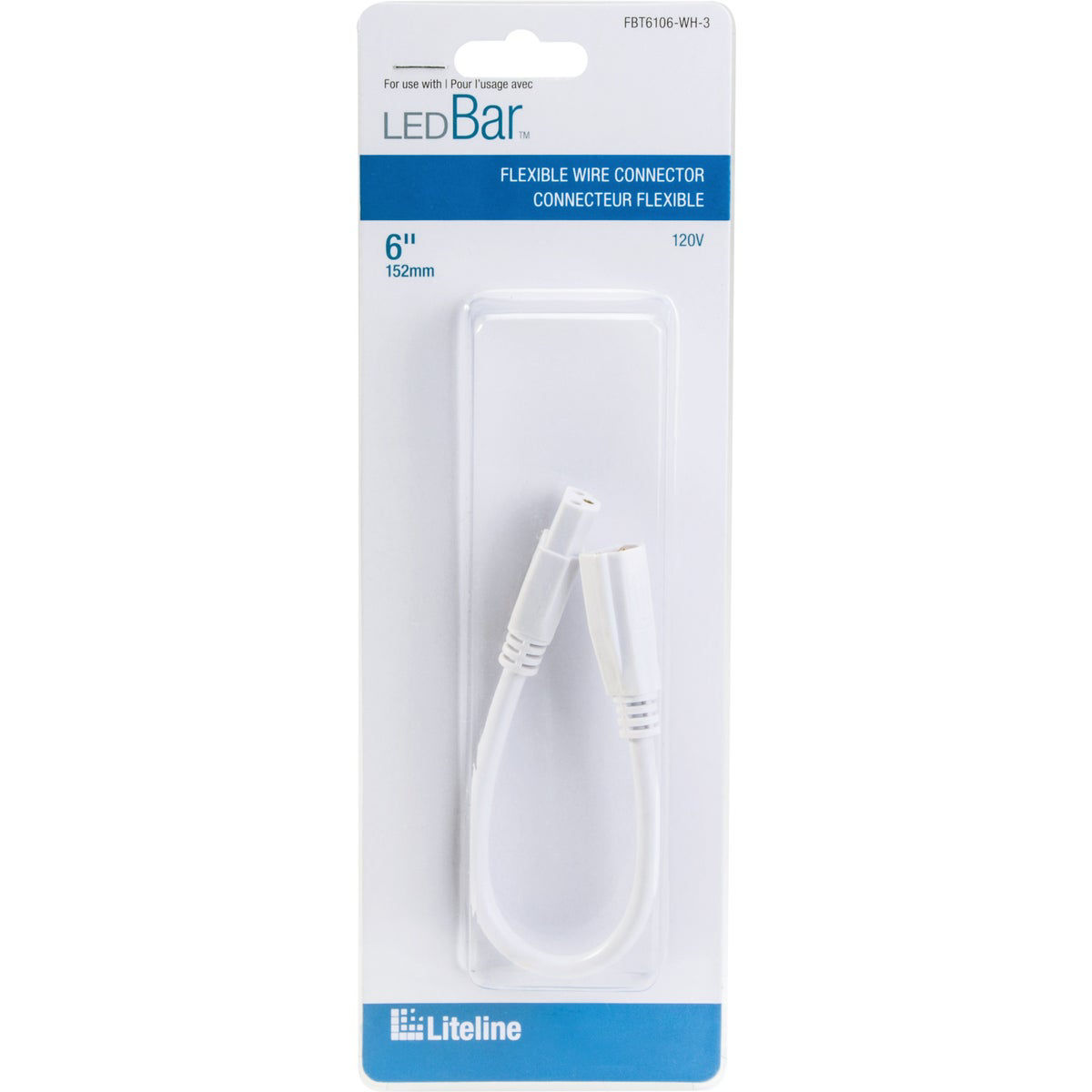 Liteline 6 In. White LED Under Cabinet Light Fixture Connector | Do it Best
